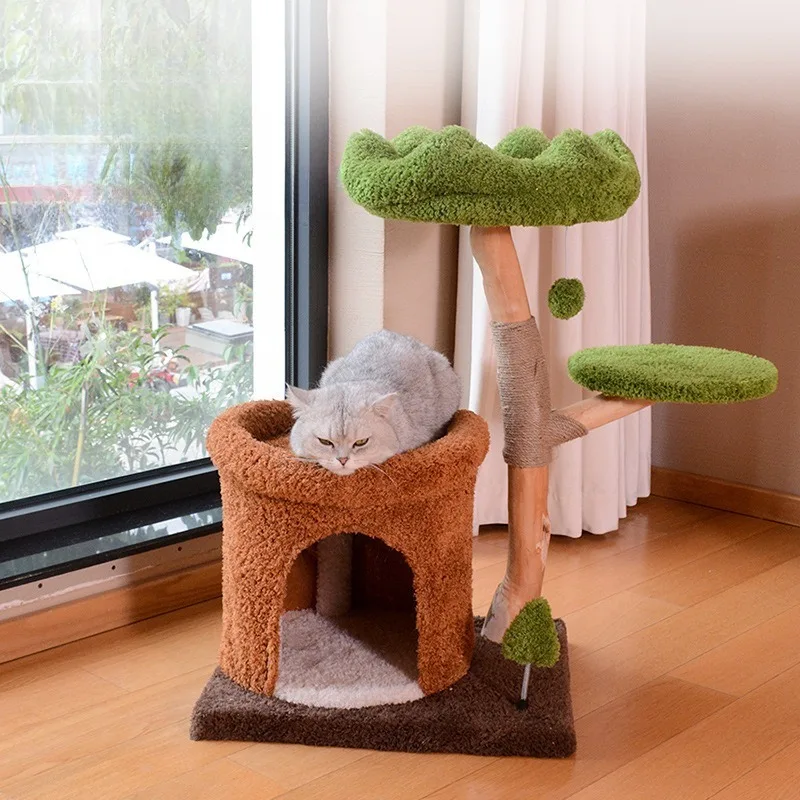 Cat Climbing Frame Solid Wood Cat Tree Cats Nest Для Кошек Лежанка ...