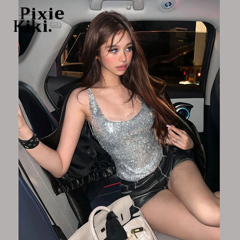 PixieKiki-Glitter-Silver-Sexy-Crop-Tops-Clubwear-Party-Outfit-Y2k-Girls-Summer-Tanks-Camis-2024 ...