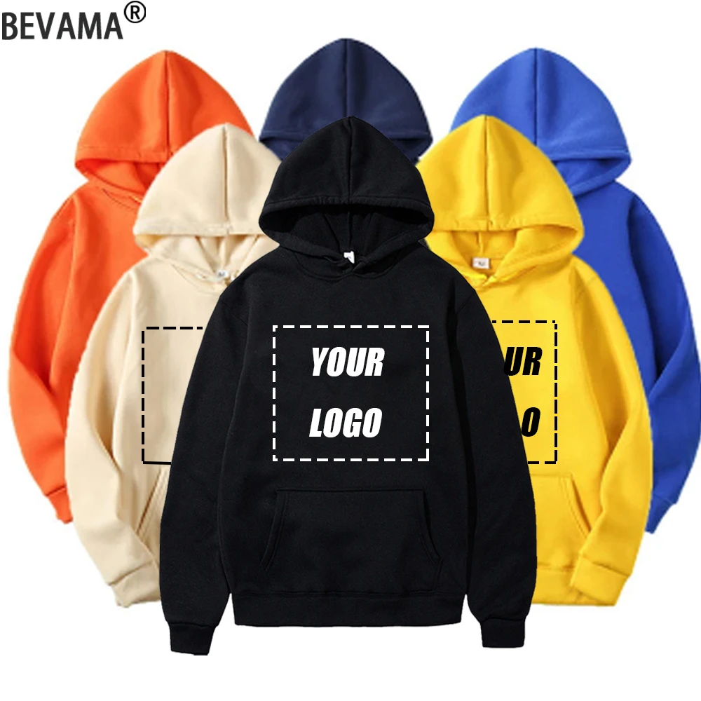 Custom Hoodie Sweatshirts Men Design Your Logo Fleece Hooded Clothes ...