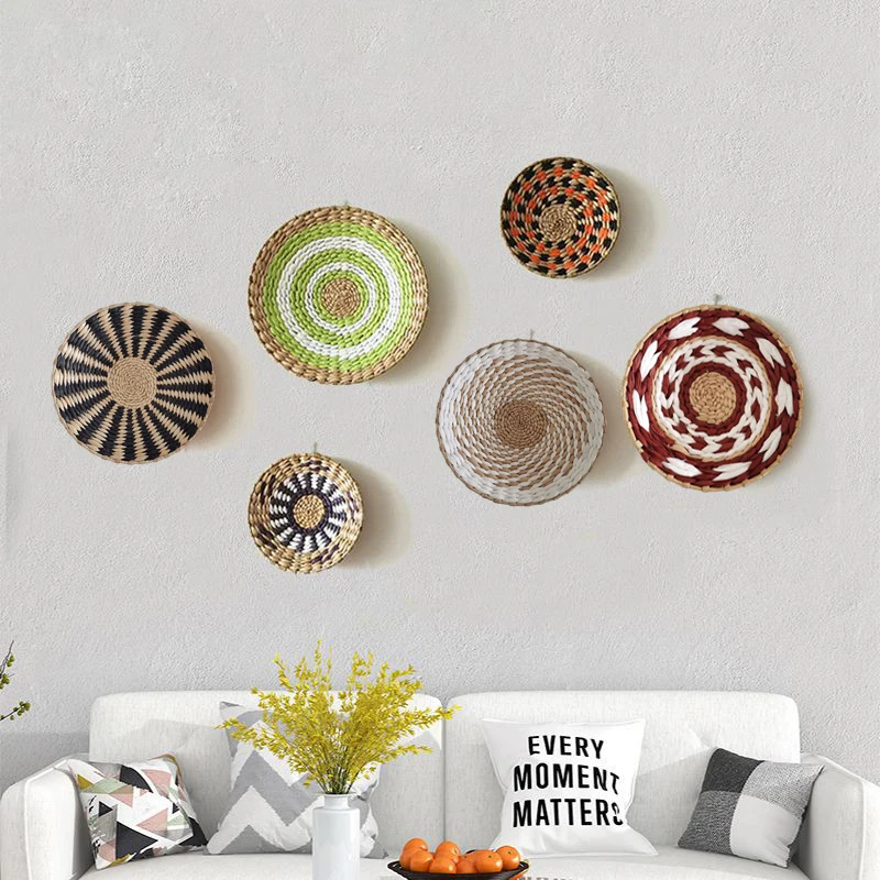 Fashion-INS-Straw-Rattan-Wall-Decor-Round-Rattan-Basket-Wall-Decoration ...