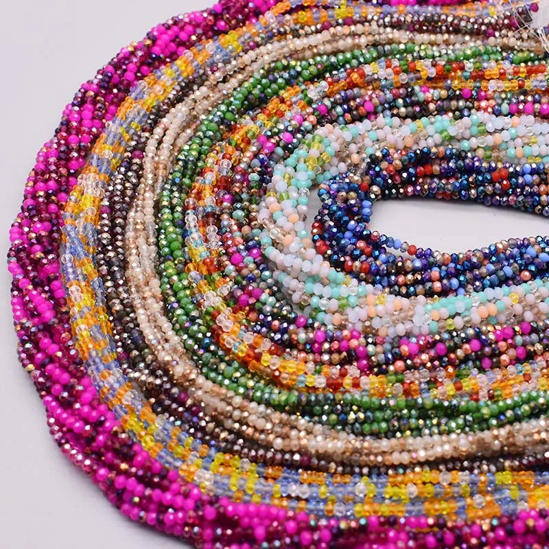 New-1x2mm-Faceted-Crystal-Glass-Beads-Shiny-Small-Seed-Rondelle-Crystal ...