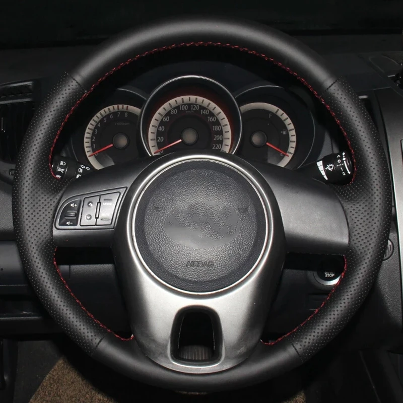 Non-Slip-Black-Leather-Braid-Car-Steering-Wheel-Cover-For-Kia-Forte-Kia ...
