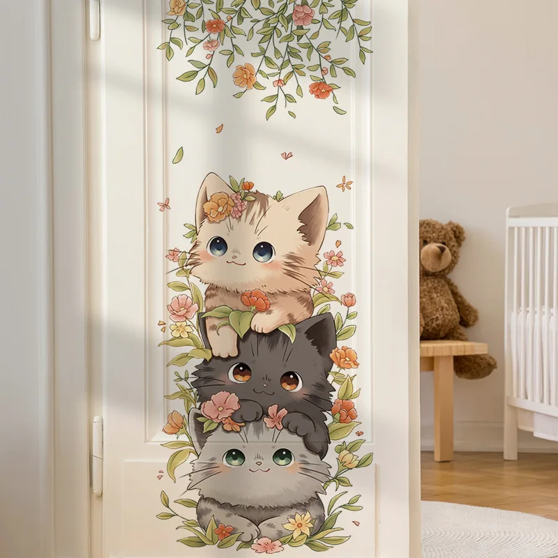 Cute-Cat-Vinyl-Child-Wall-Stickers-For-Baby-Girl-Room-Decoration ...
