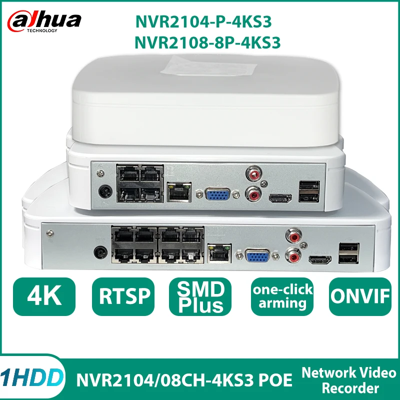 Dahua-NVR2104-P-4KS3-4PoE-NVR2108-8P-4KS3-4-8CH-8PoE-Network-Video ...