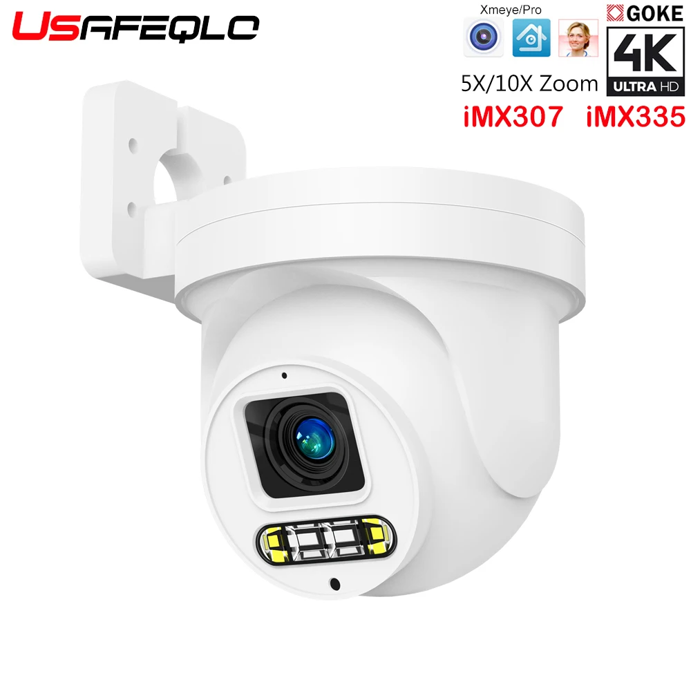 Face Detection 8MP 4K 5MP IMX335 H.265+ Dual Leds 5X 10X Zoom Outdoor ...