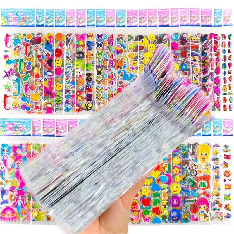 3D Cartoon Puffy Stickers 40/20 Different Sheets Kids Boys Girls Reward ...