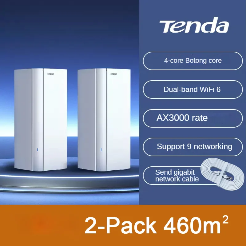 Tenda AX3000 Wifi6 Mesh Router Gigabit Hearty Whole Home 5G 2402Mbps Wi-Fi6 System High-speed ...