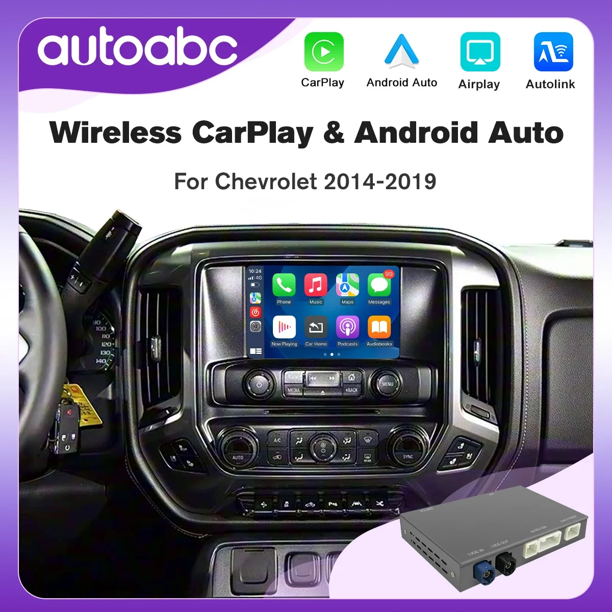 Wireless CarPlay Android Auto for Chevrolet Corvette/Impala/Silverado ...