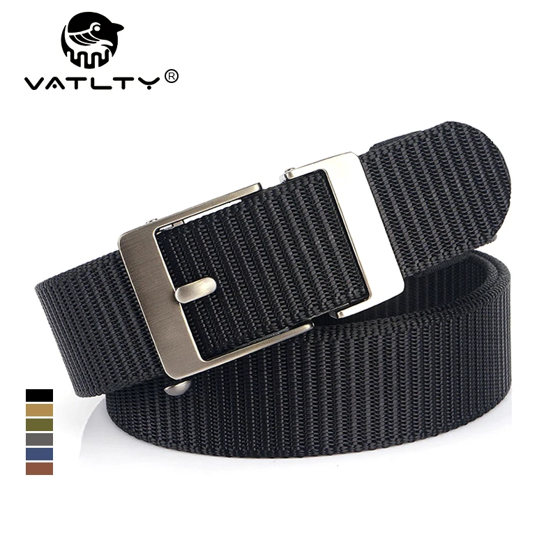 VATLTY 3.4cm Casual Belt for Men Alloy Silver Automatic Buckle Thick ...