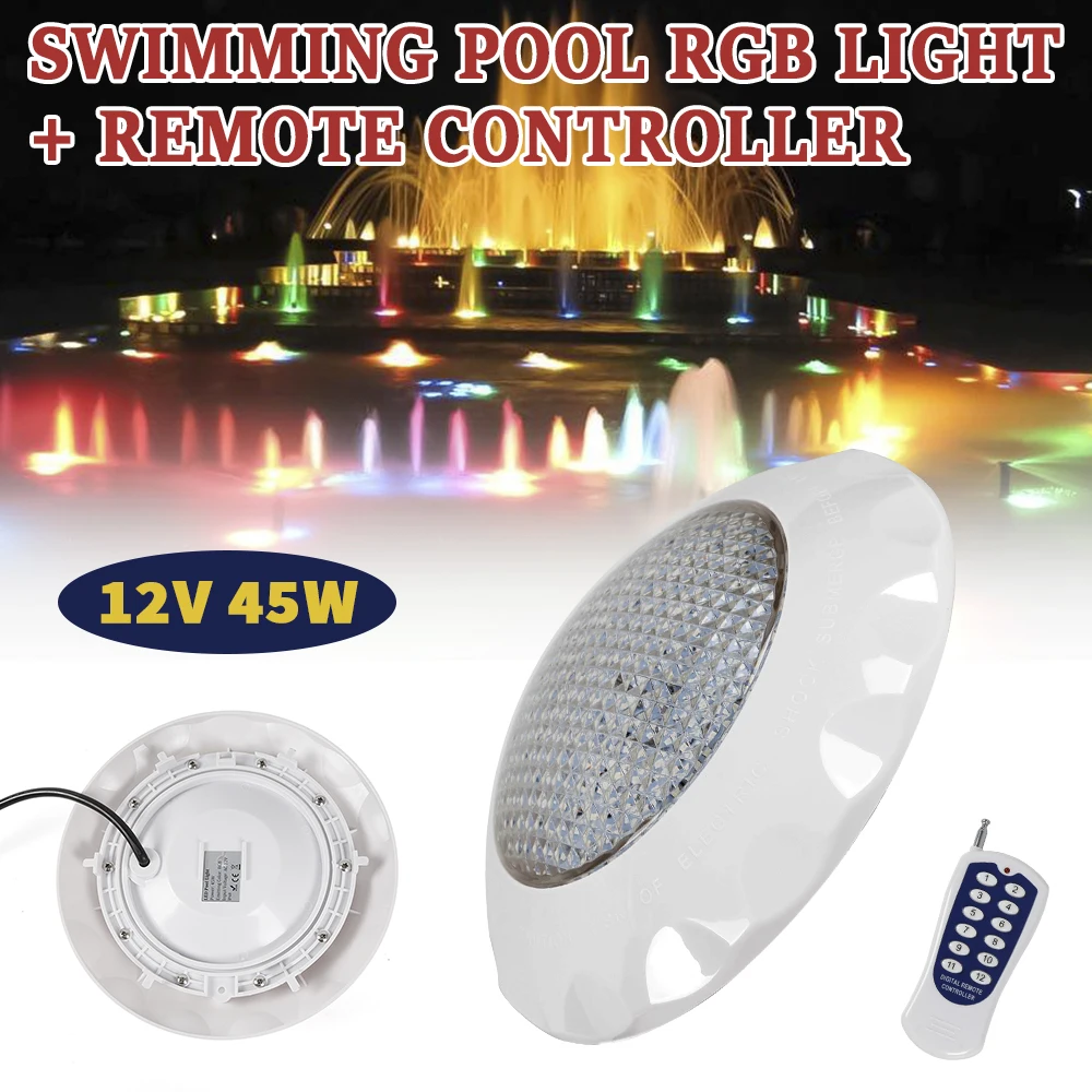 RGB Pool Lights with 2835 LED Beads, 45W Energy-Efficient, 3000LM ...