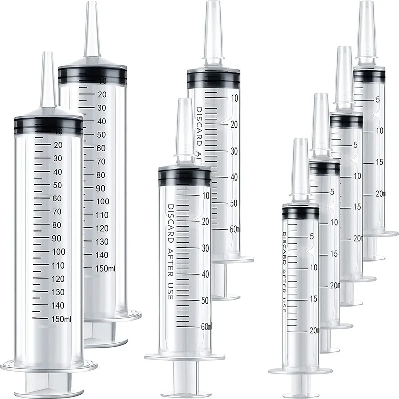8 Pieces Plastic Syringe Set, Industrial Syringes Liquid Measuring ...