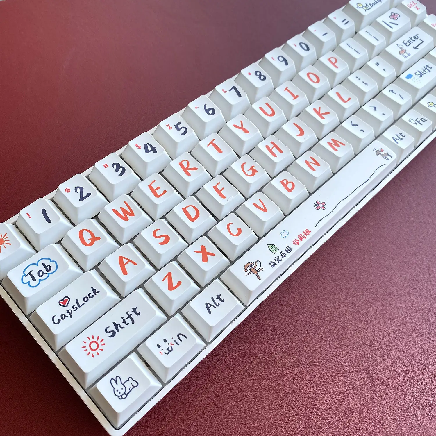 PBT Keycap Hand painted wind XDA highly Profile Personalized English ...