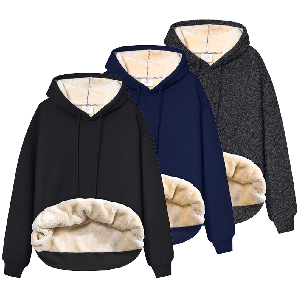 Sudaderas-con-capucha-de-lana-de-cordero-para-hombre-su-ter-grueso-y-c ...