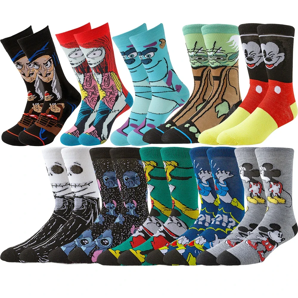 5pairs-MINISO-Disney-Mens-Socks-Anime-Cartoon-Movie-Gamers-Sock ...