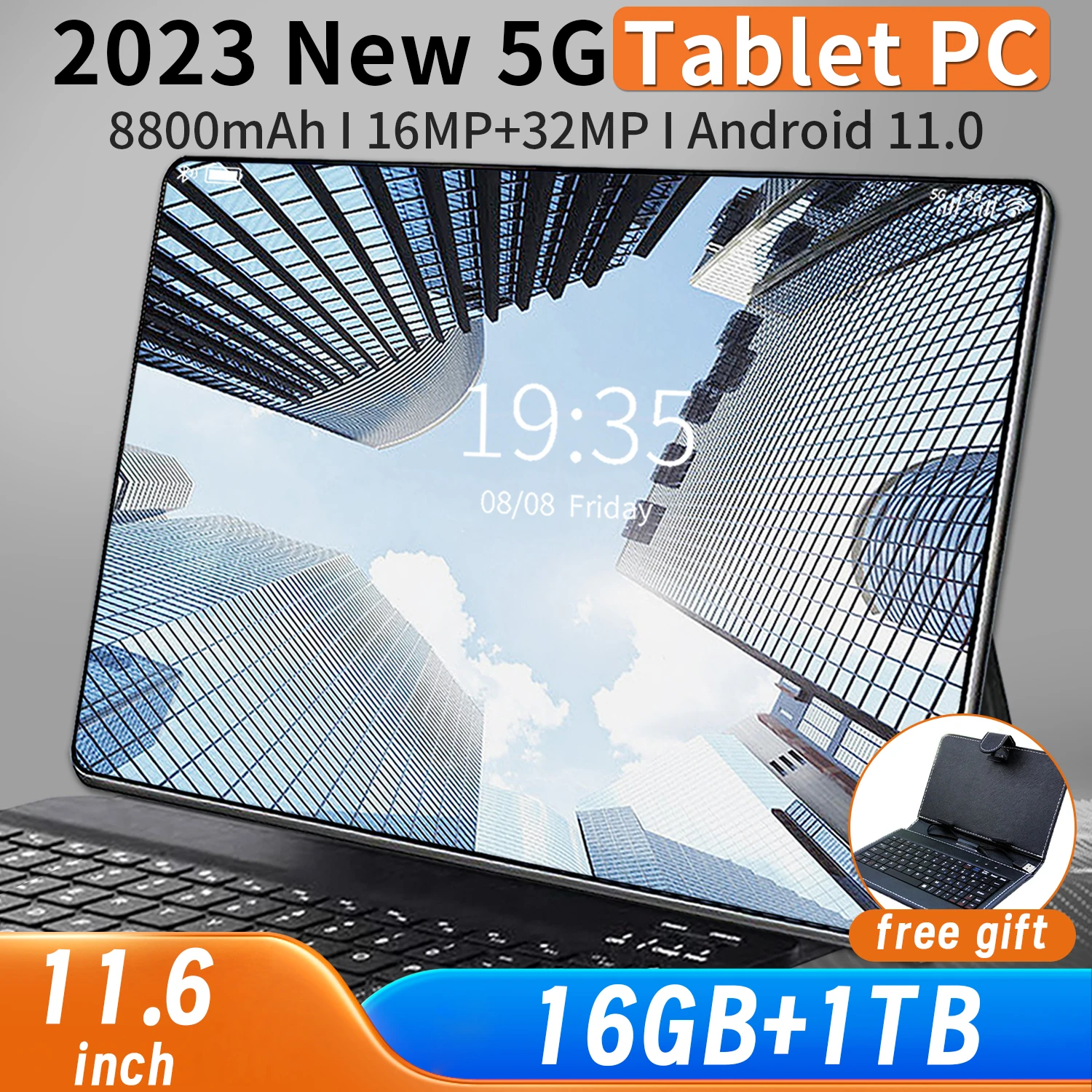 2023 Global Version 11.6 Inch Tablet Android 16GB RAM 1TB ROM Android ...