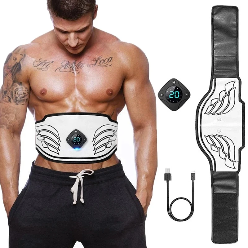 Smart-EMS-Muscle-Stimulator-Toner-Abdominal-Trainer-Belt-Fitness-Body ...