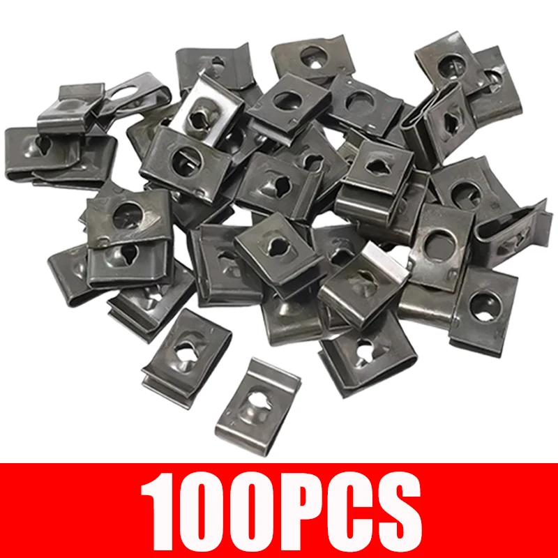 10-100PCS-Car-Metal-U-Type-Clips-Screw-Fastener-Clips-Anti-rust ...