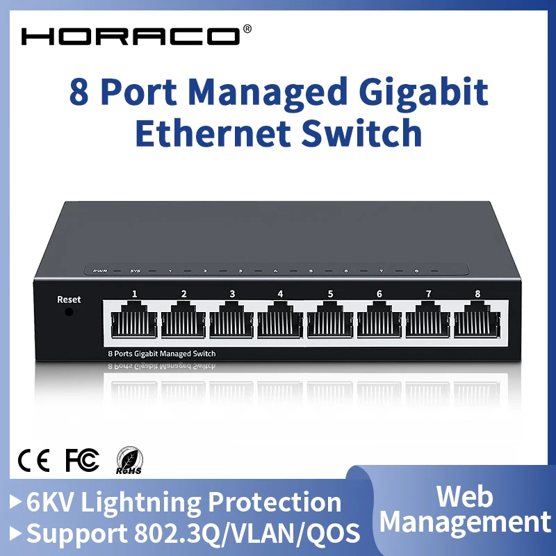 8 Port Gigabit Ethernet Switch | 8 Port Network Switch 1000mbps - 8 ...