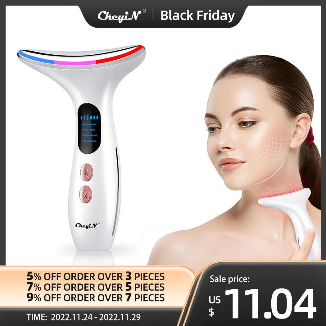 Ckeyin Neck Anti Wrinkle Massager Ems Vibration Face Tightening Massage ...