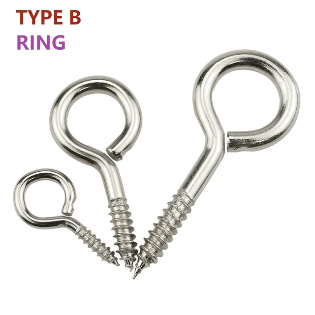 Self-tapping Screw Nickel Plated Heavy Duty Eye Hooks 30/20pcs Wood ...