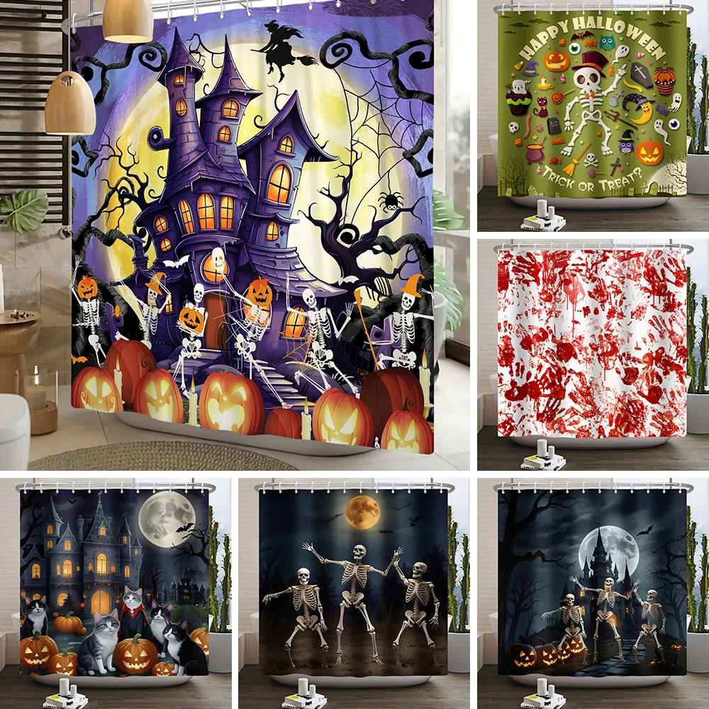 Halloween-Shower-Curtain-Bathroom-Shower-Curtains-For-Halloween-Scary ...
