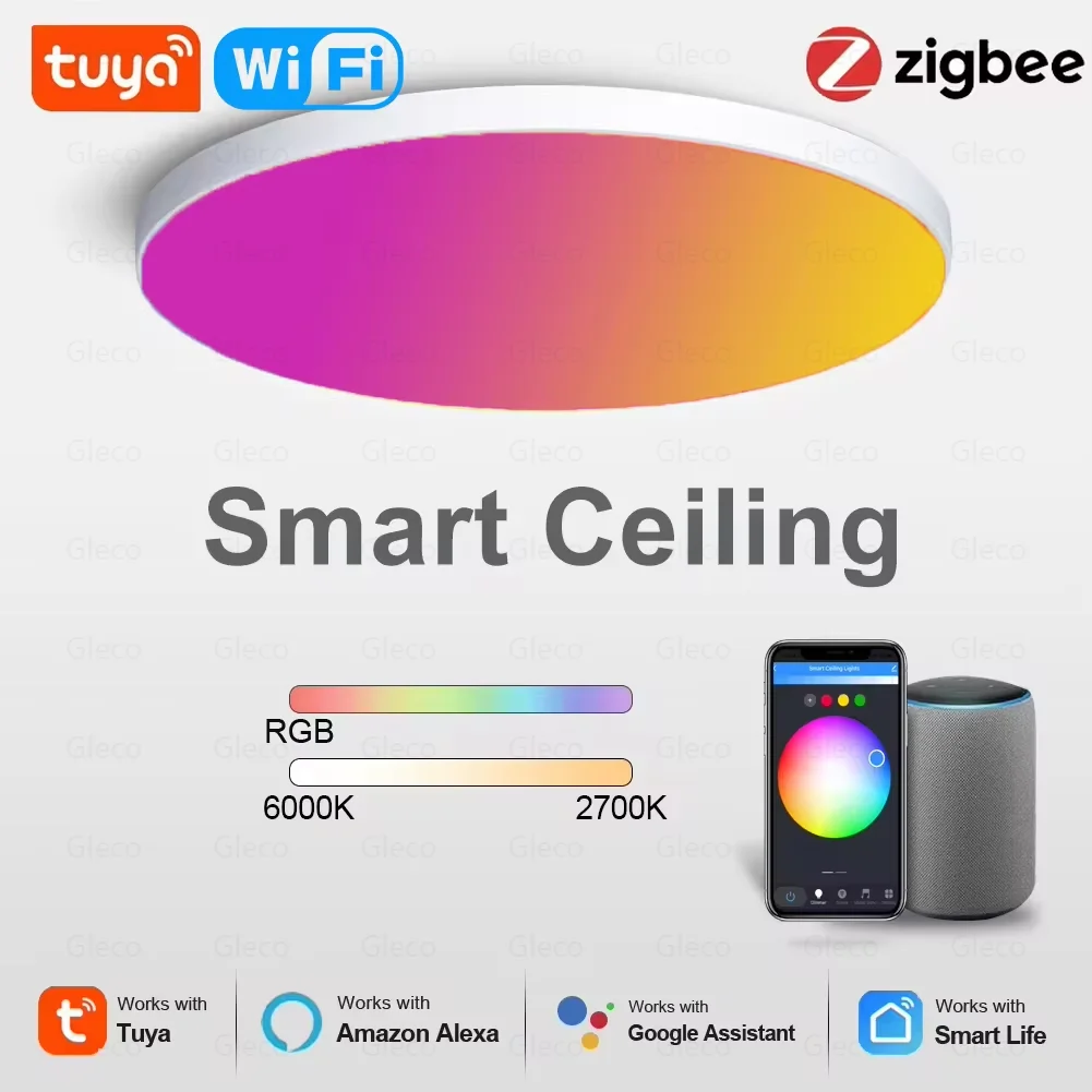 Tuya Zigbee 3.0 Smart Ceiling Light Wifi RGBCW Led Ceiling Lamp ...