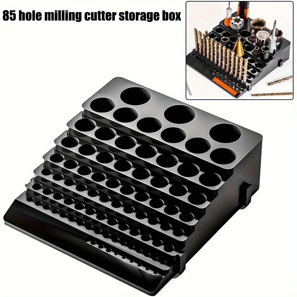 85-hole-Tool-Bit-Holder-Storage-Box-Mandrel-Drill-Bench-Tool-Holes ...