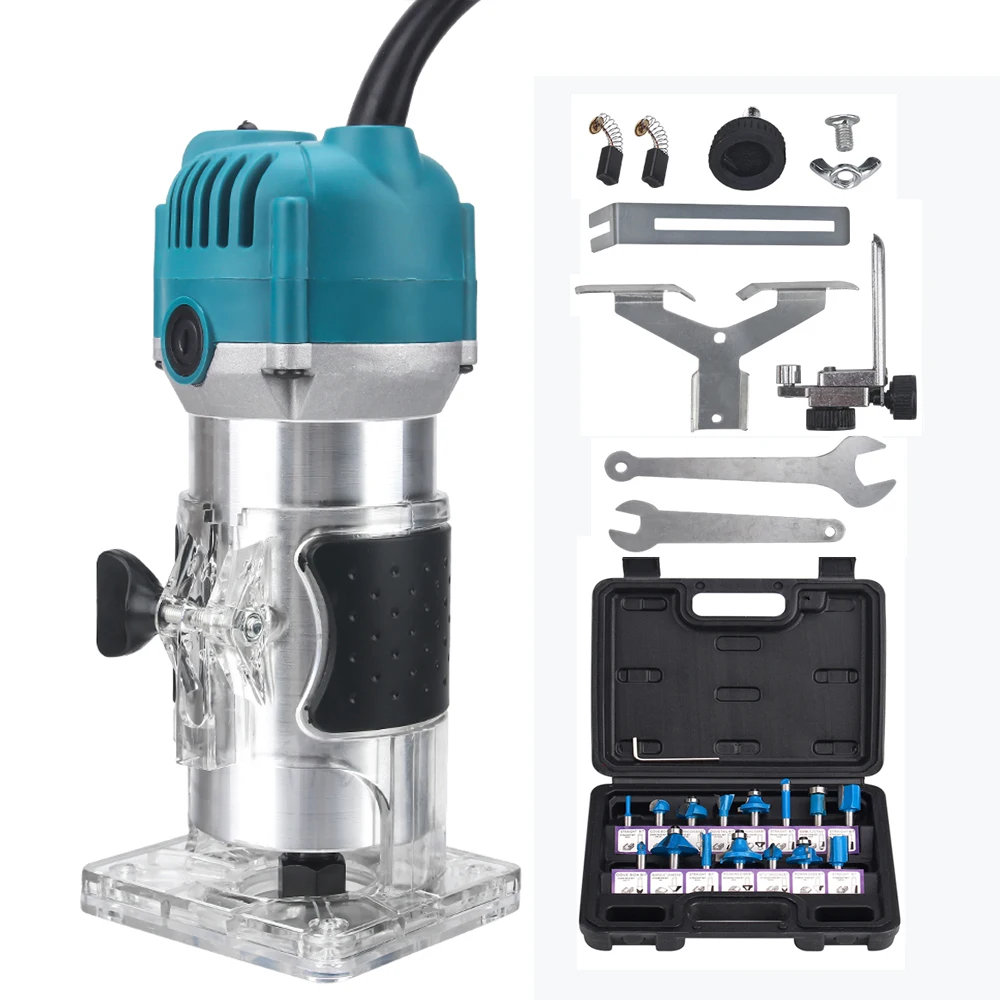 800W-Wood-Electric-Trimmer-Palm-Router-1-4-Woodworking-Joiner-Cutting ...