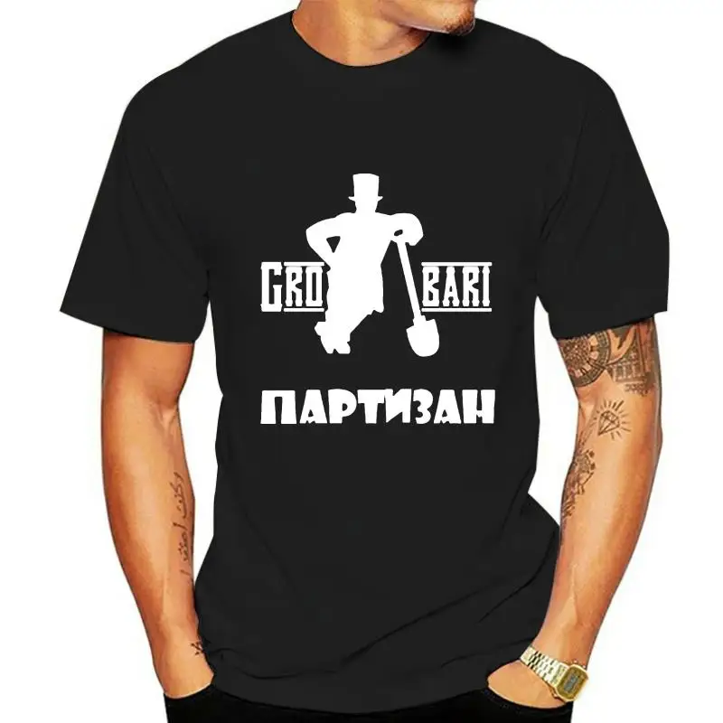 Partizan Belgrade Grobari Ultras Hooligans T Shirt Casual Tops Men O ...