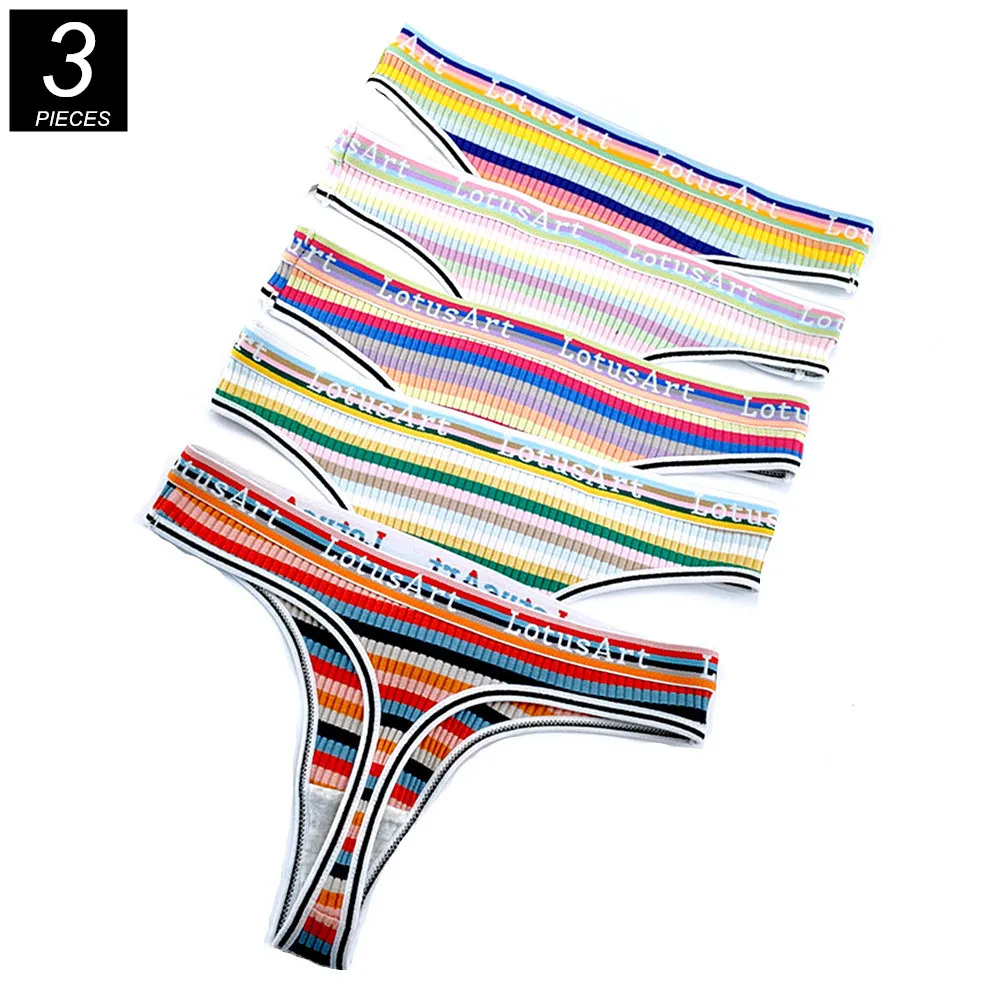 3-Pcs-Pack-Stripe-Cotton-Thong-Women-Pack-Sports-Ladies-Seamless ...
