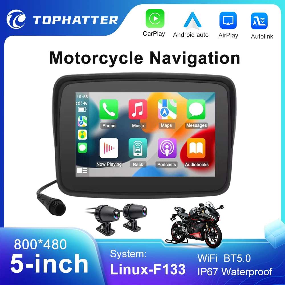 5-inch-Motorcycle-Navigation-Wireless-Carplay-Display-Screen-Android ...