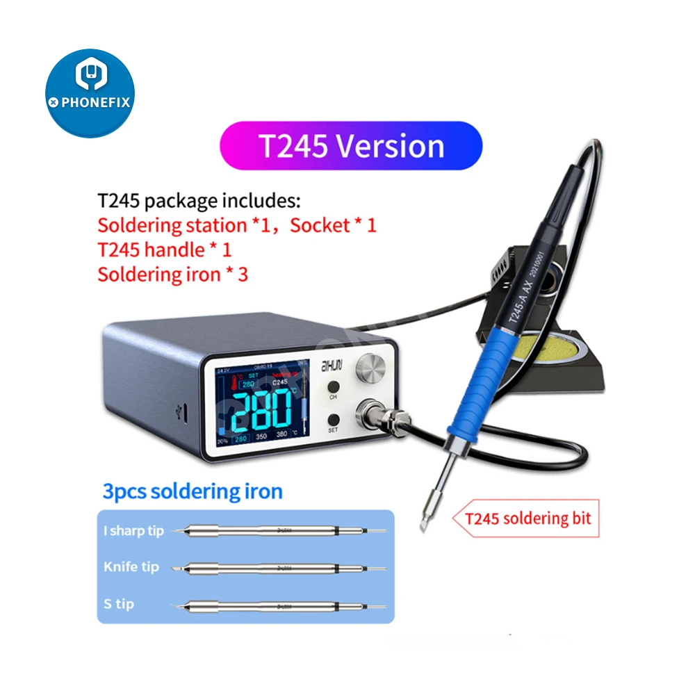 JC AIXUN T3A 200W Digital Soldering Station Support T12/T245/936 Series Handle Solder Iron Tips ...