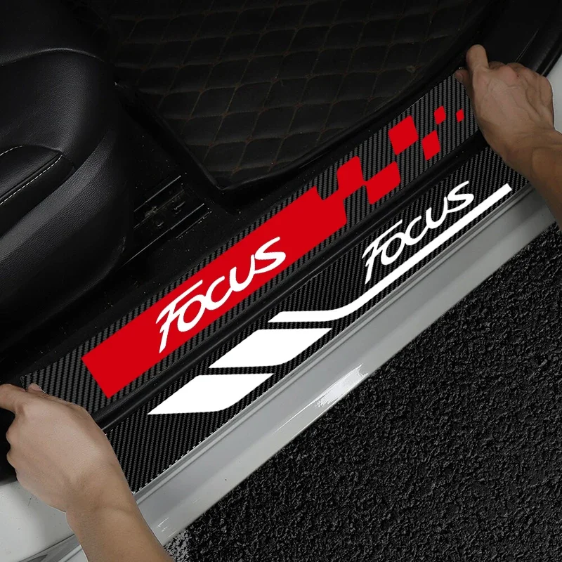 4pcs-Car-Door-Sill-Protector-Carbon-Fiber-Sticker-Anti-Scratch-For-Ford ...