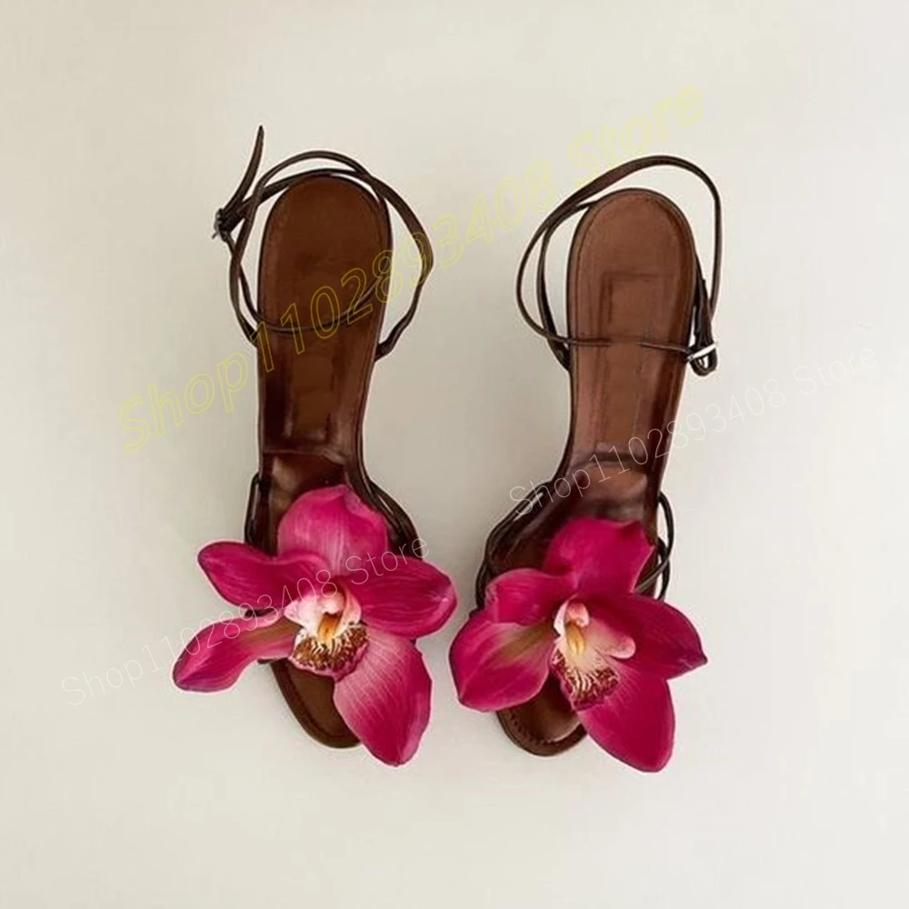 Rose-Red-Flower-Cross-Tied-Hollow-Sandals-Eleagant-Ankle-Strap-Stiletto ...