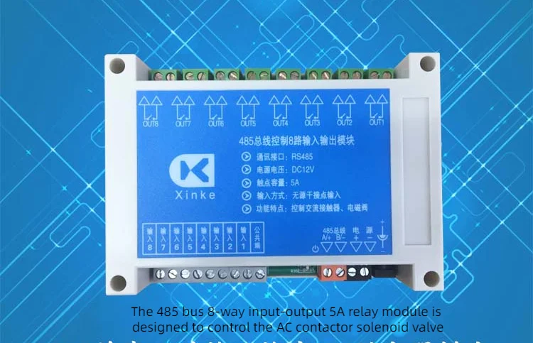 485-Bus-8-Input-and-Output-5A-Relay-Module-Intelligent-Switch-Control-AC-Contactor-Solenoid ...