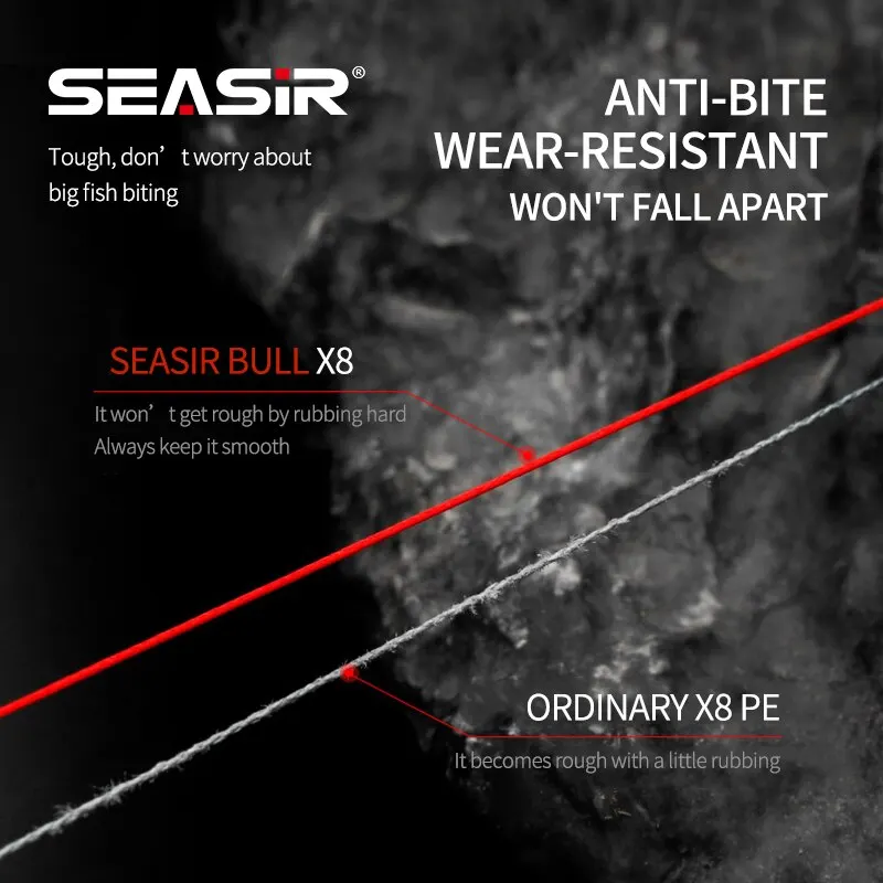 SEASIR Braided Fishing Line RedBull, 8 Braided PE 150M 0.8 5.0 12 50LB ...