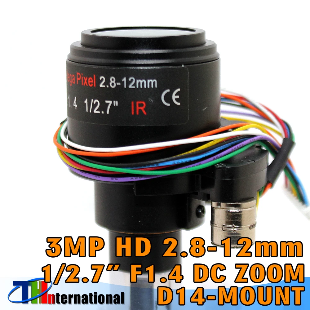 3MP 2.8-12mm Lens Electric Varifocal CCTV LENS F1.4,1/2.7" Auto Focus ...