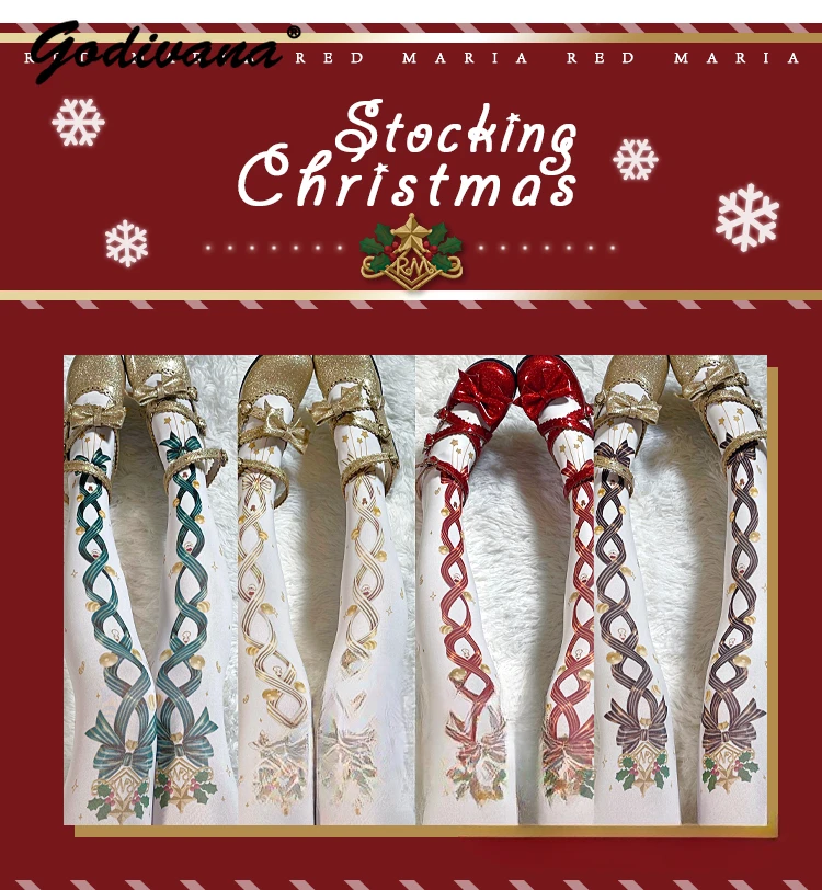 Christmas Bell Socks Snowman Elk Original Printed Pantyhose Women Girls ...