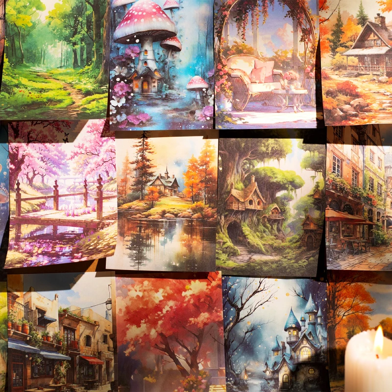 30 pcs Free Fantasy Realm Vintage material paper Decorative Diary DIY ...