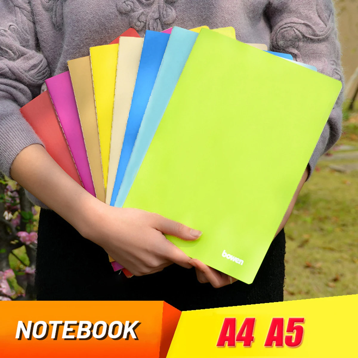 8-Colors-A4-A5-Solid-Color-Notebook-Minimalist-Portable-Notepad-Rainbow ...