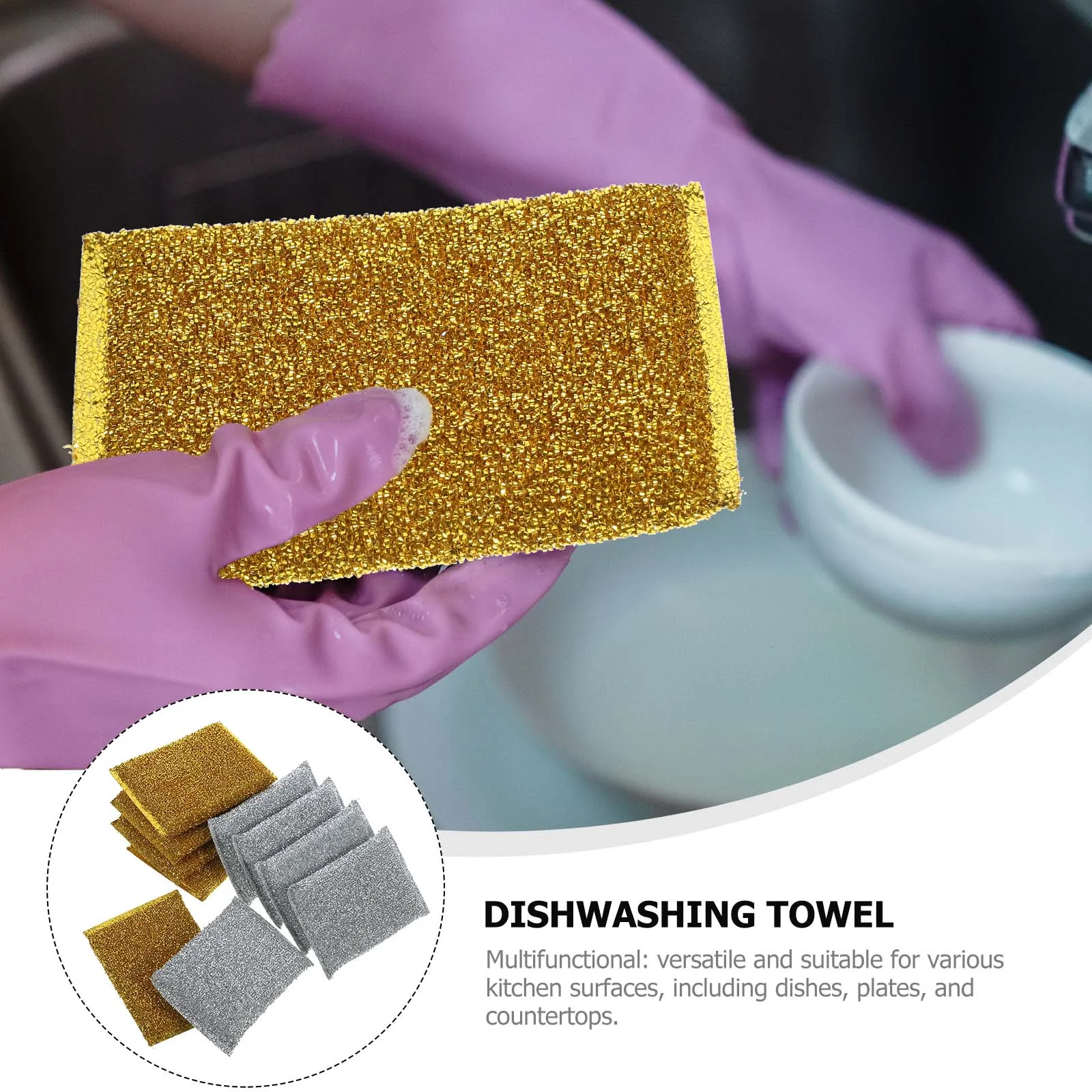 10pcs Dish Scrubber Kitchen Washing Towels Heavy Duty Cleaning Cloth ...