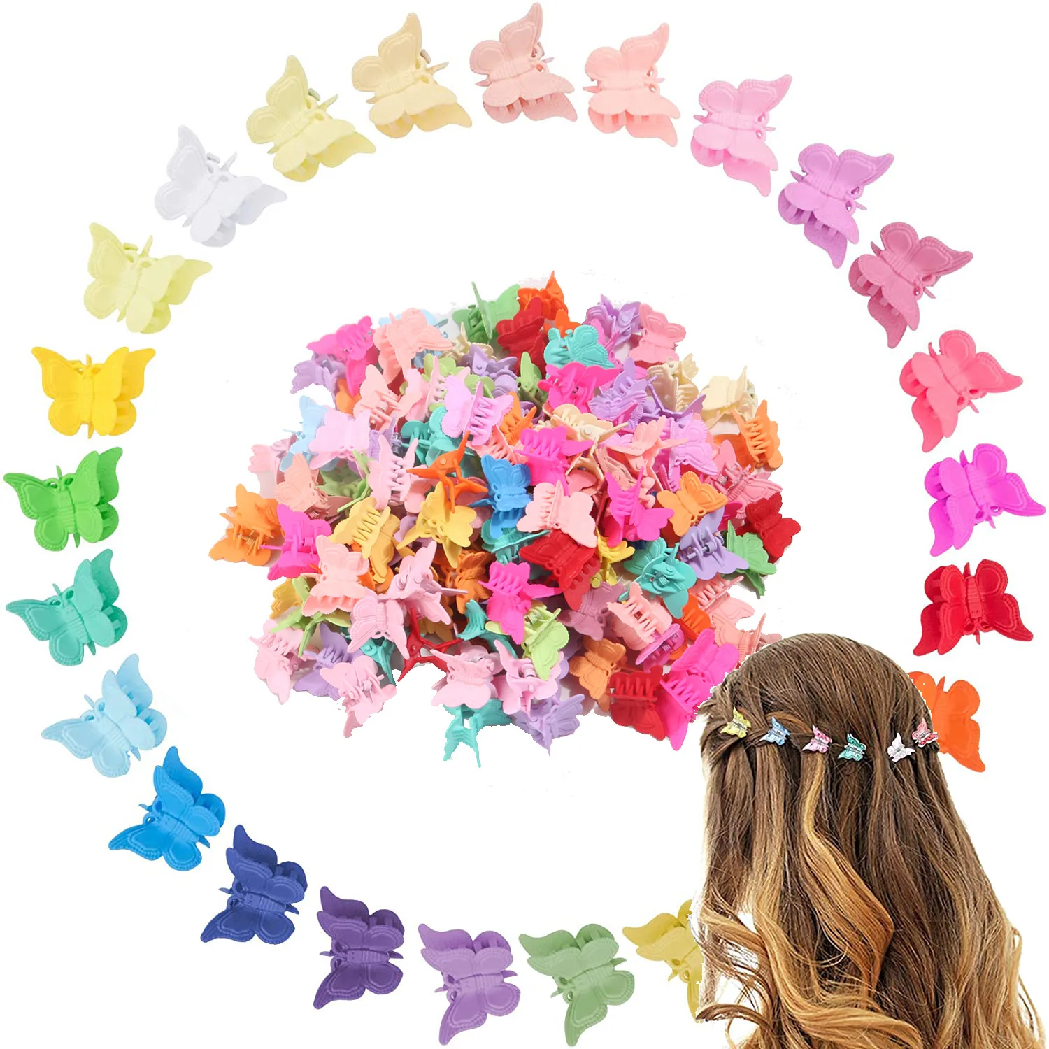 New-Butterfly-Small-Jaw-Clip-Children-s-Hair-Accessories-Frosted-PS ...