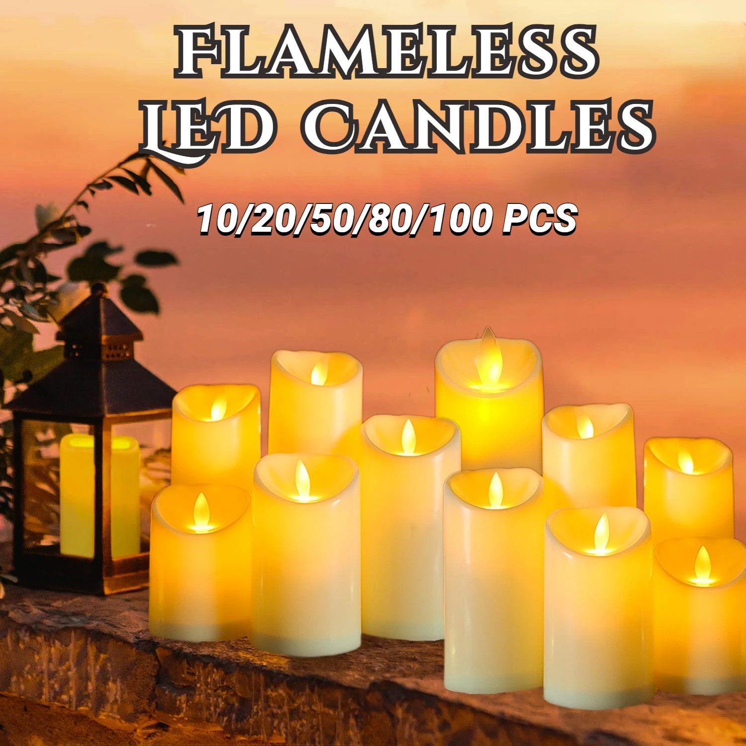 150-10Pcs-Wedding-Decor-Candles-LED-Flickering-Flameless-Candles ...