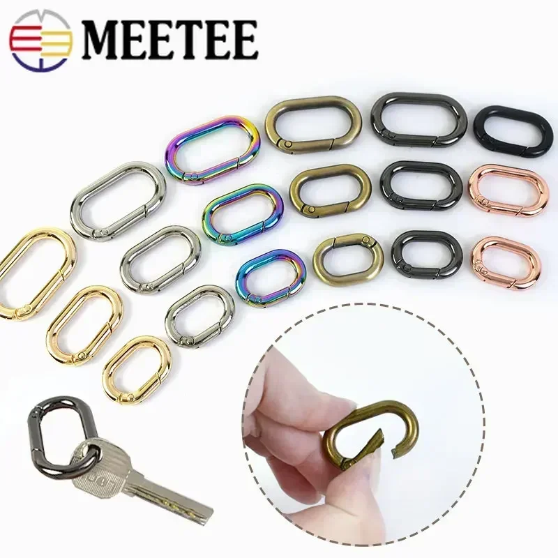 5-10Pc-13-40mm-Oval-Spring-Buckle-Metal-O-Ring-Openable-Clip-Buckles ...