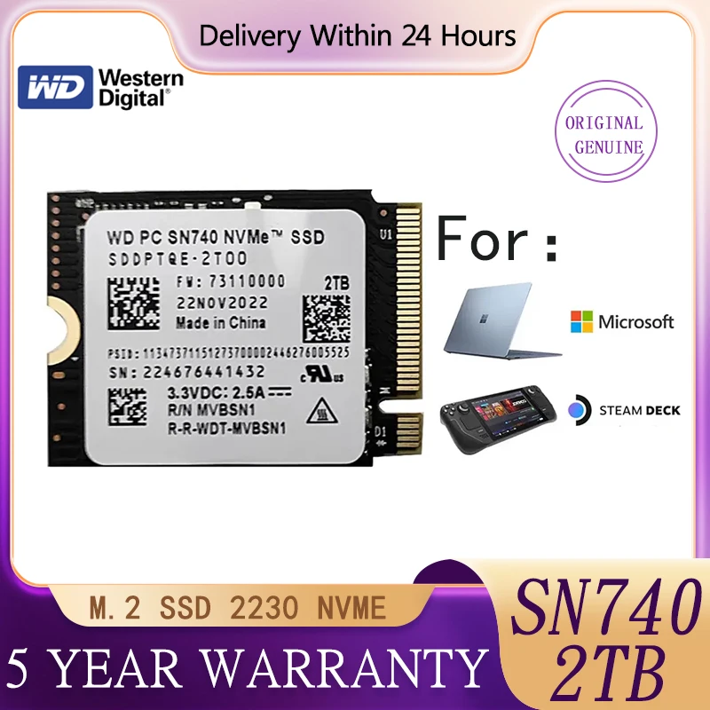 Western-Digital-WD-SN740-M-2-2230-SSD-2TB-1TB-256GB-NVMe-PCIe-Gen4-x4 ...