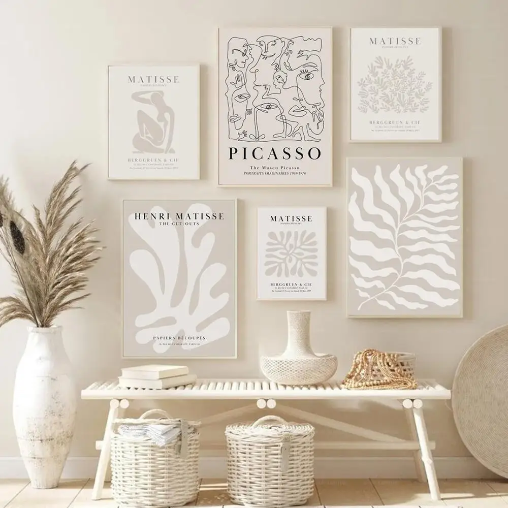 Mid-Century-Neutral-Beige-Gallery-Matisse-Picasso-Exhibition-Gift-Wall ...