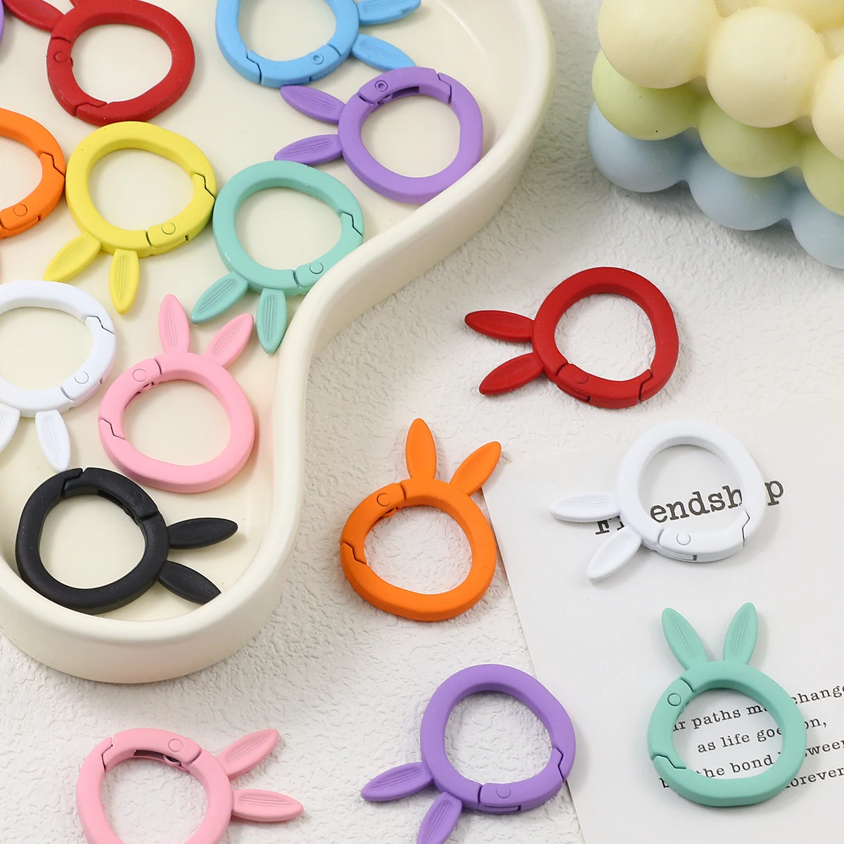 3-9pcs-Matte-Color-Rabbit-Shape-Lobster-Clasps-Hooks-Key-Chain-Dolls ...