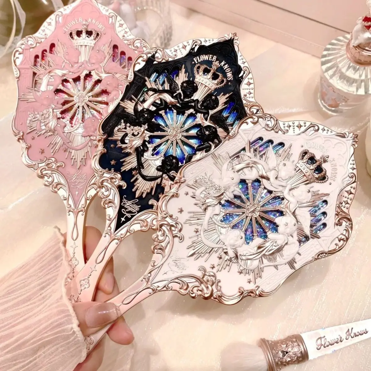 Flower-Knows-Peripheral-Little-Angel-Series-Cosmetic-Mirror-Kawaii-Hand ...