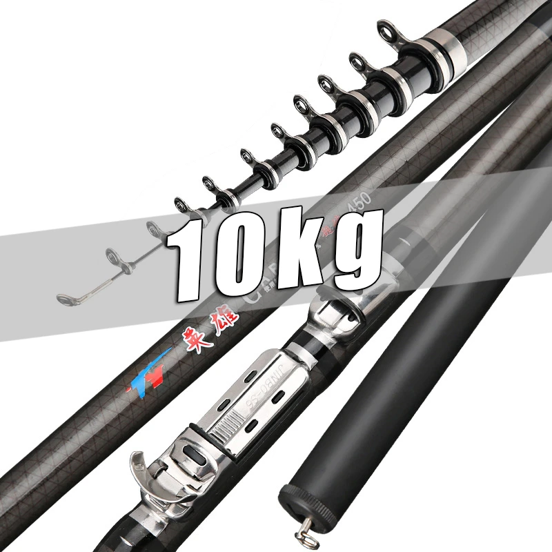 2.7M 3.6M 4.5M 5.4M 6.3M 7.2M Carbon Telescopic Rock Fishing Rod Ultra ...