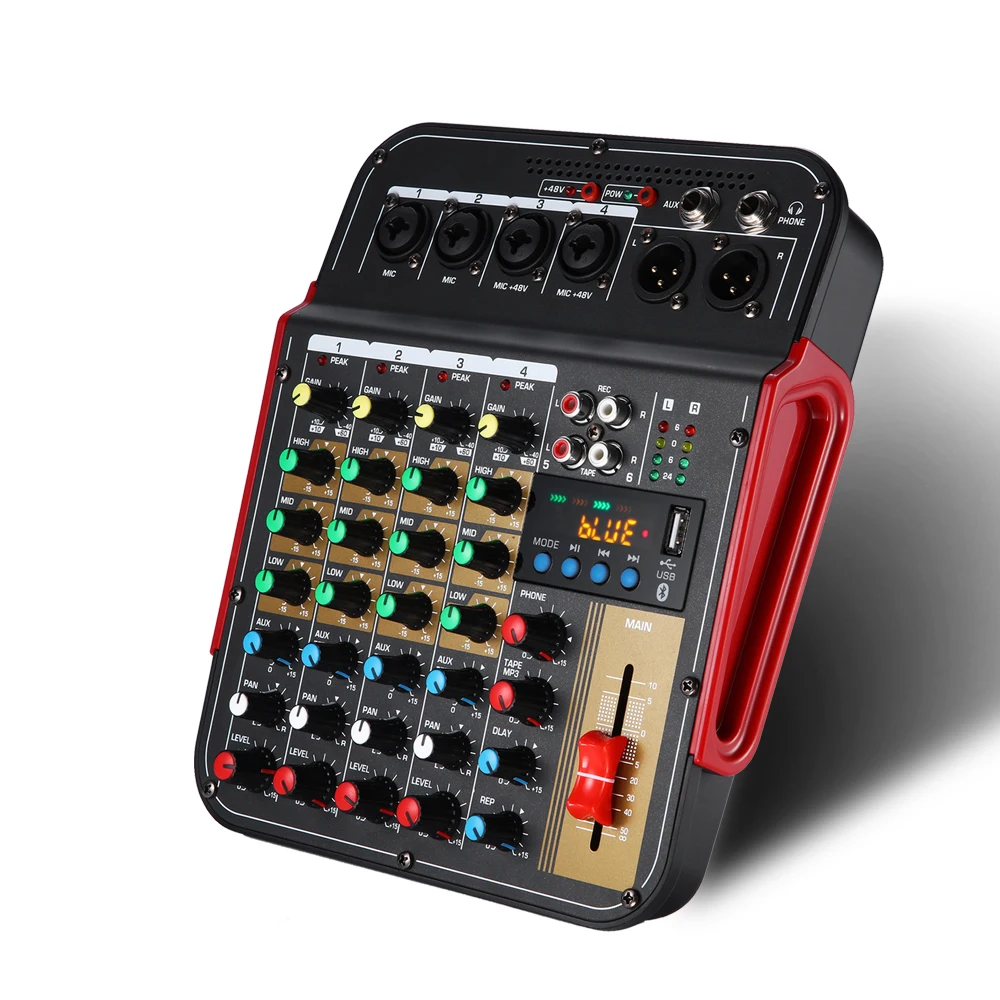 Professional 6 Channel Audio Mixer Portable Mixing Console USB ...
